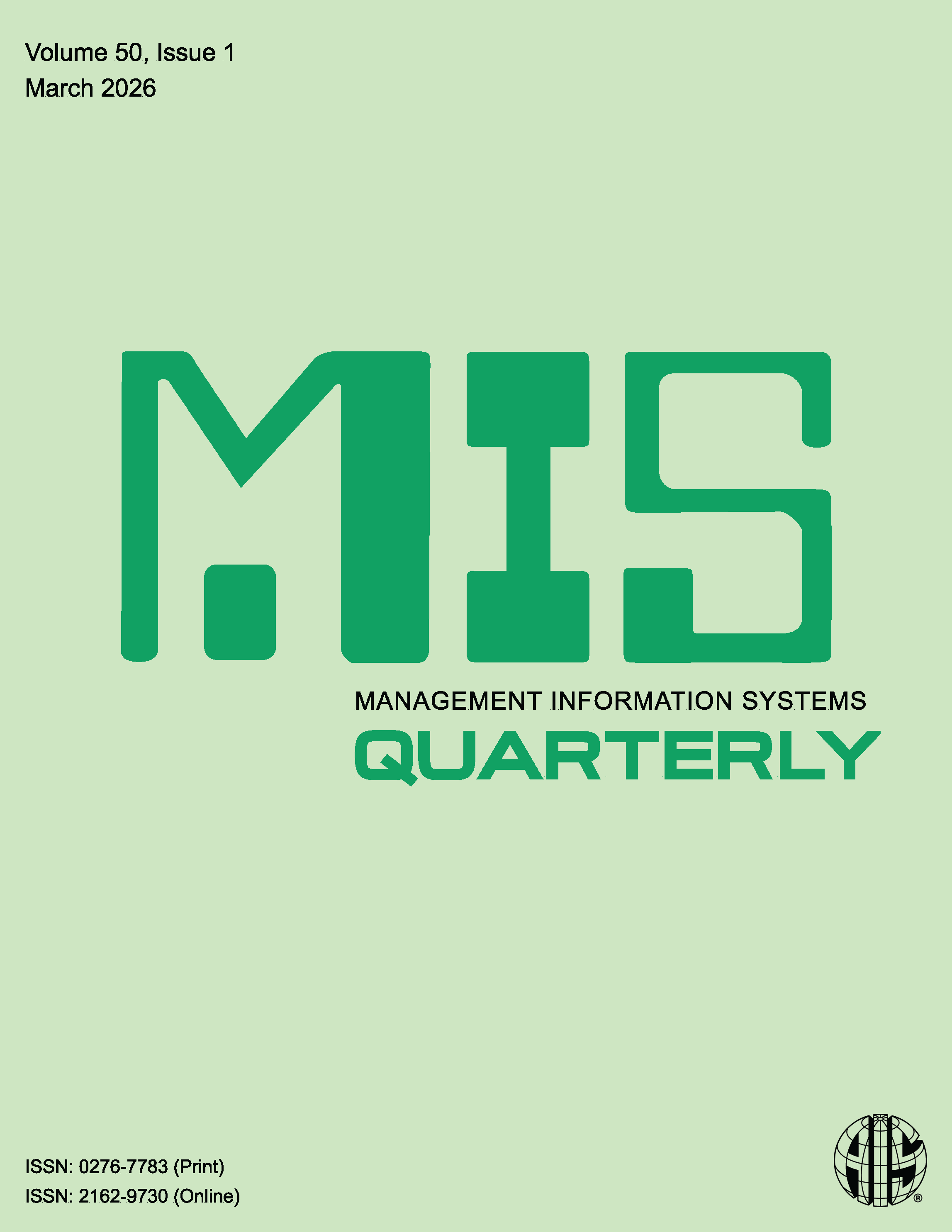Volume 50 Issue 1 | Management Information Systems Quarterly | MIS ...